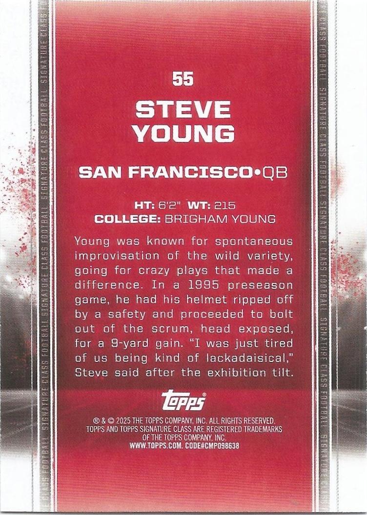 Steve Young #55 Prices | 2024 Topps Signature Class | Football Cards