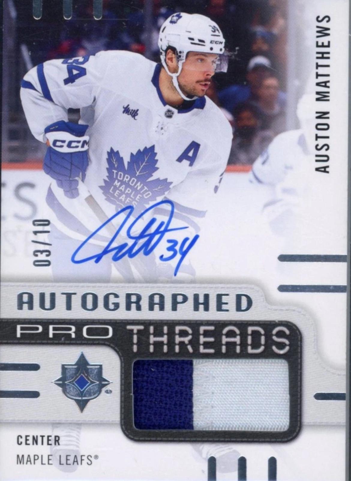 Auston Matthews #PT-AM Prices | 2024 Ultimate Collection Pro Threads ...
