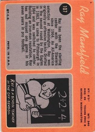 Ray Mansfield #107 Prices | 1970 Topps | Football Cards