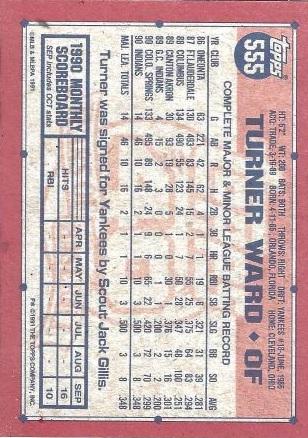 Turner Ward #555 Prices [Rookie] | 1991 Topps | Baseball Cards