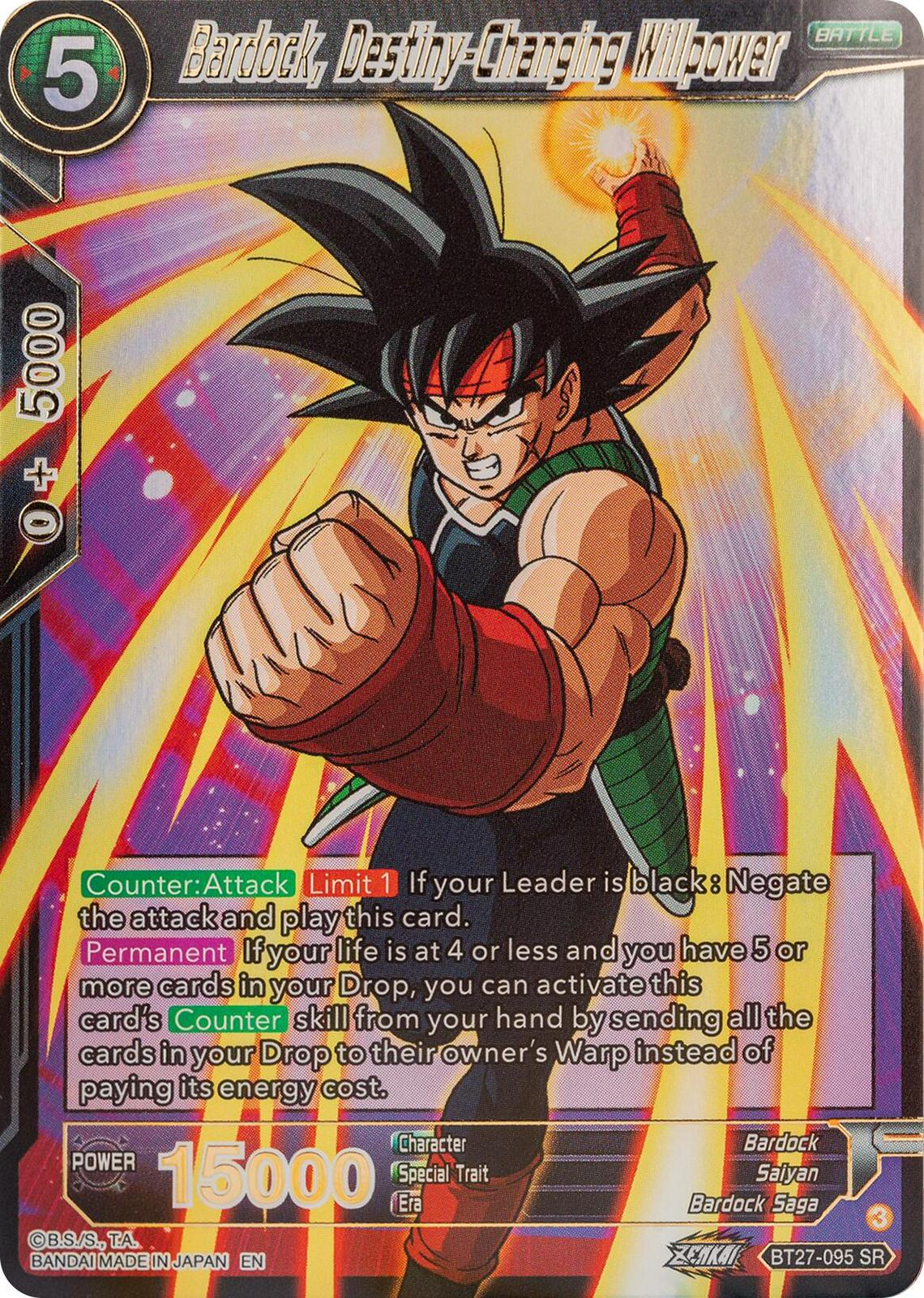 Bardock, Destiny-Changing Willpower BT27-095 Prices | Dragon Ball Super ...