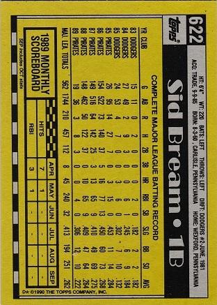 Sid Bream #622 Prices | 1990 Topps | Baseball Cards