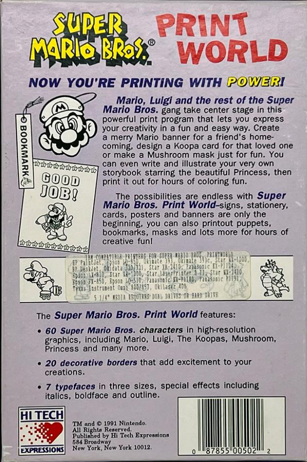Super Mario Bros. Print World Prices PC Games | Compare Loose, CIB ...