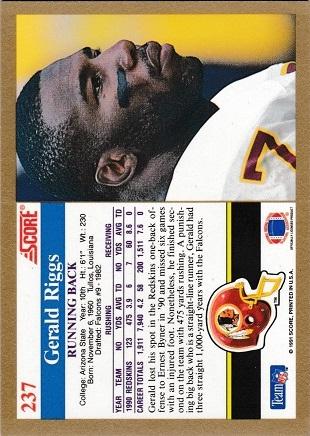 Gerald Riggs #237 Prices | 1991 Score | Football Cards