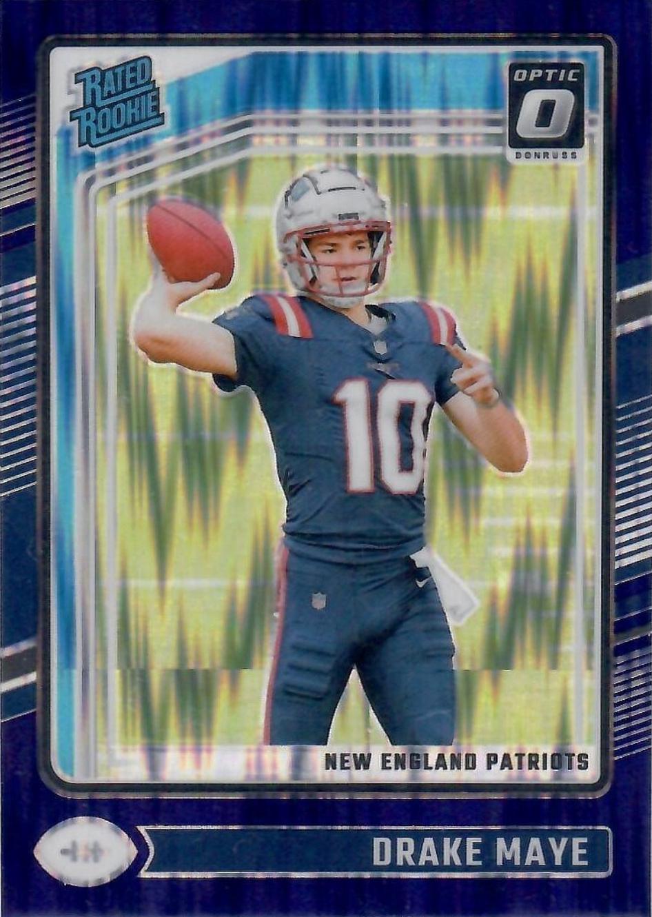 Drake Maye [Purple Shock] #229 Prices | 2024 Panini Donruss Optic ...