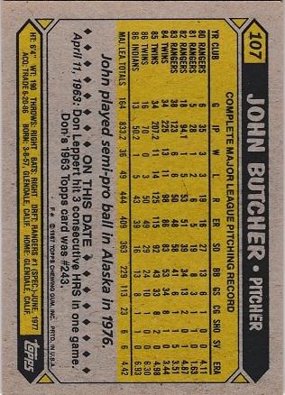 John Butcher #107 Prices | 1987 Topps | Baseball Cards