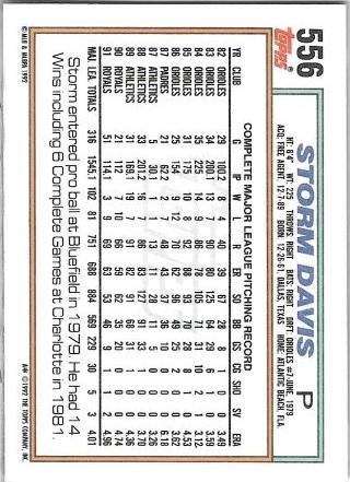 Storm Davis #556 Prices | 1992 Topps | Baseball Cards
