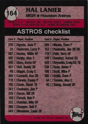 Hal Lanier #164 Prices | 1989 Topps | Baseball Cards