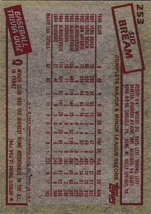 Sid Bream #253 Prices [Rookie] | 1985 Topps | Baseball Cards