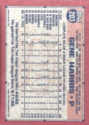 Gene Harris #203 Prices | 1991 Topps | Baseball Cards