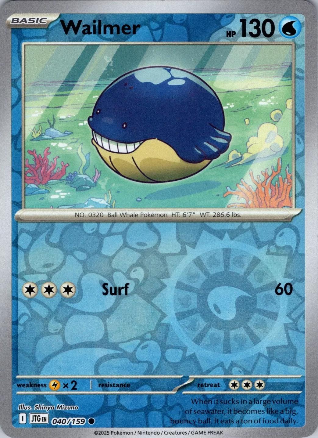 Wailmer [Reverse Holo] #40 Prices | Pokemon Journey Together | Pokemon ...