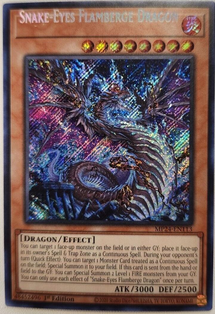 Snake-Eyes Flamberge Dragon [Misprint] MP24-EN113 Prices | YuGiOh 25th ...