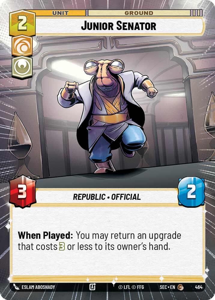 Junior Senator [Hyperspace] #464 Prices | Star Wars Unlimited: Secrets ...