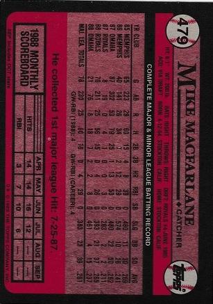 Mike Macfarlane #479 Prices [Rookie] | 1989 Topps | Baseball Cards
