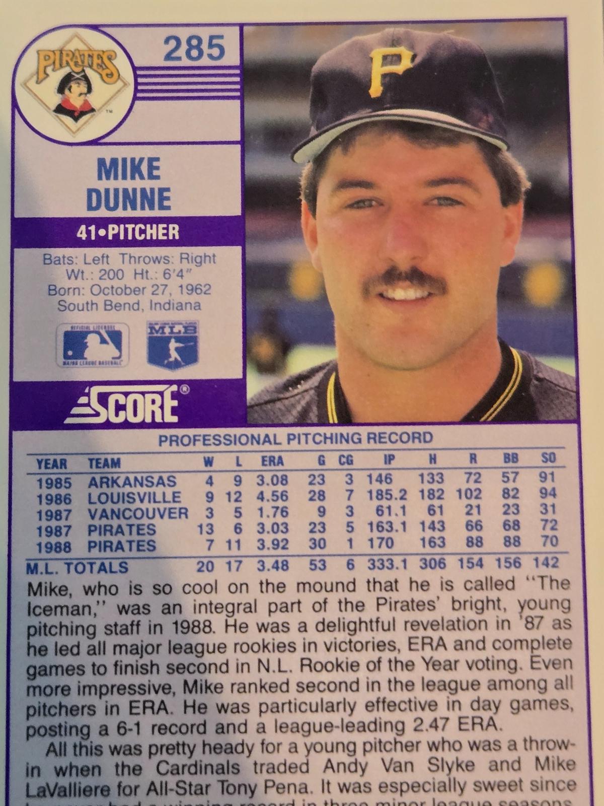 Mike Dunne #285 Prices | 1989 Score | Baseball Cards