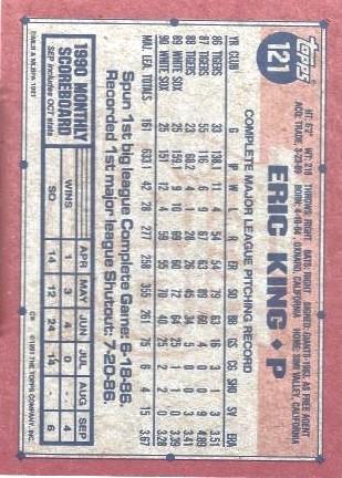 Eric King #121 Prices | 1991 Topps | Baseball Cards