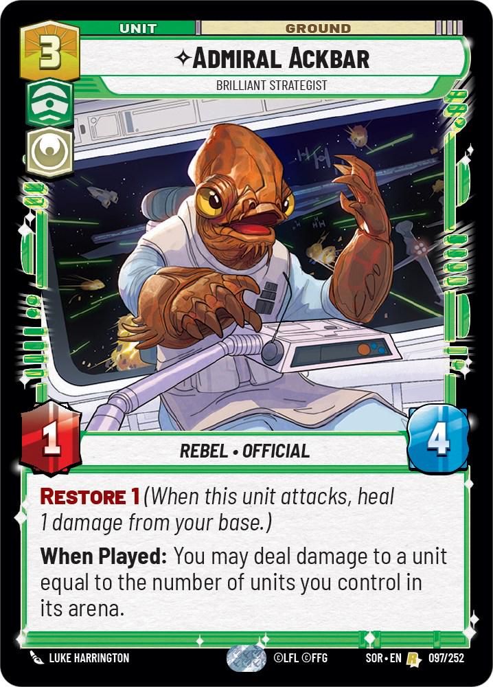 Admiral Ackbar #97 Prices | Star Wars Unlimited: Spark of Rebellion ...