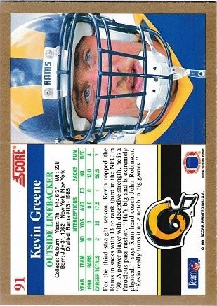 Kevin Greene #91 Prices | 1991 Score | Football Cards