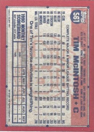 Tim McIntosh #561 Prices [Rookie] | 1991 Topps | Baseball Cards