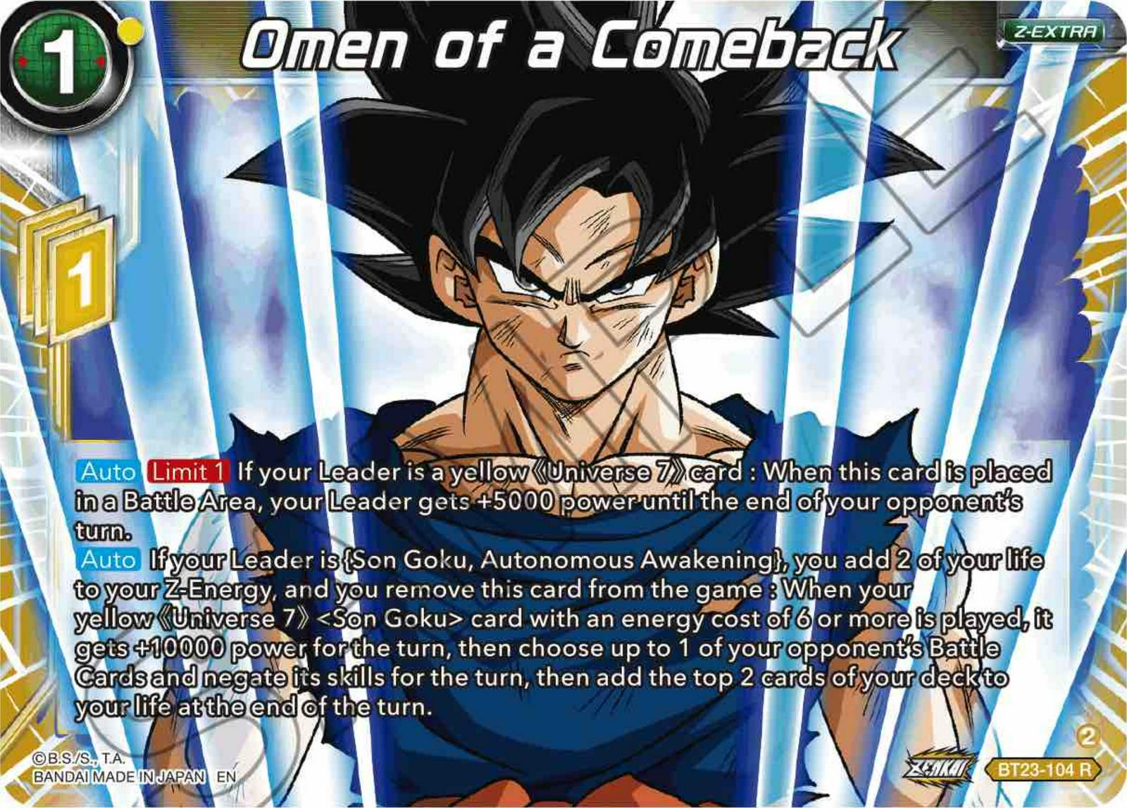 Omen of a Comeback BT23-104 Prices | Dragon Ball Super Perfect ...