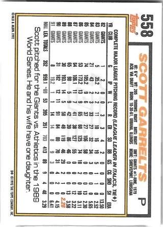 Scott Garrelts #558 Prices | 1992 Topps | Baseball Cards