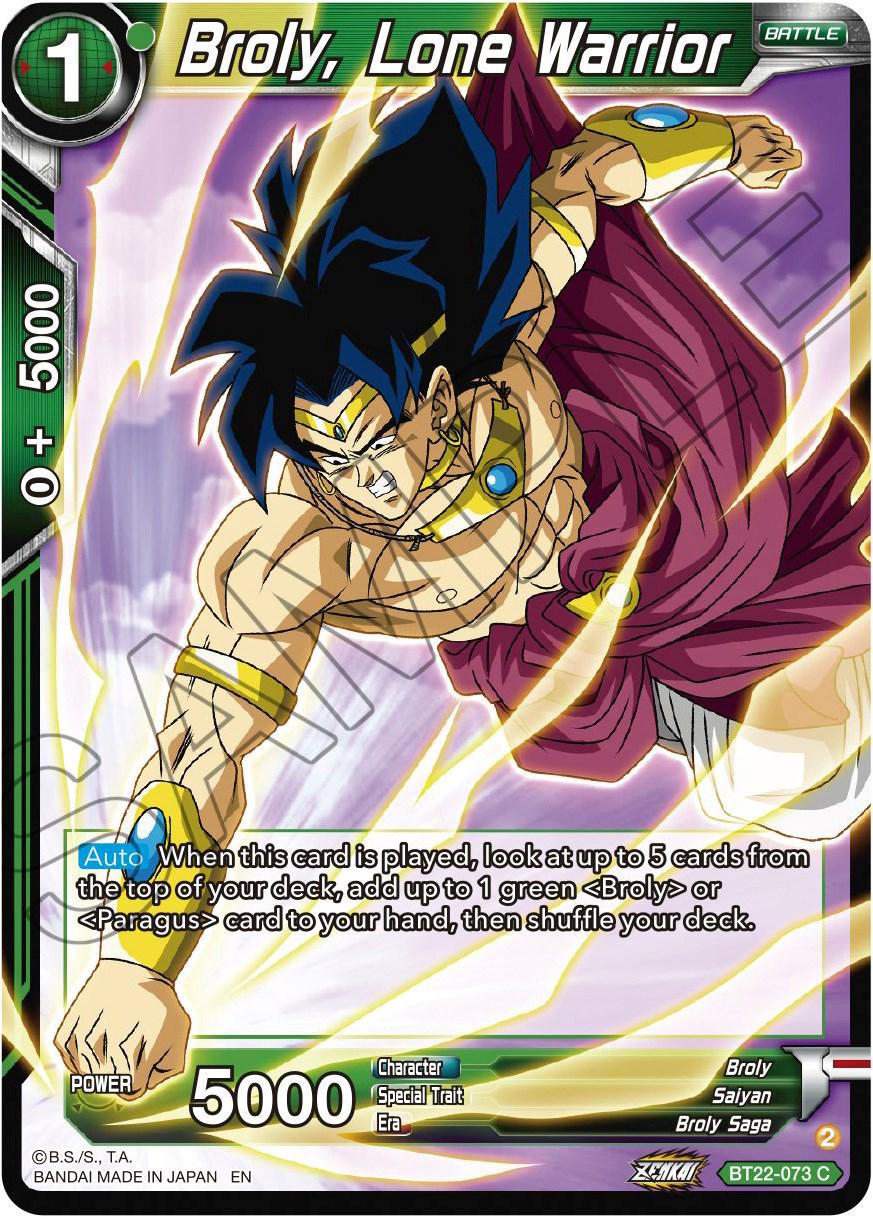 Broly, Lone Warrior BT22-073 Prices | Dragon Ball Super Critical Blow | Dragon Ball Cards