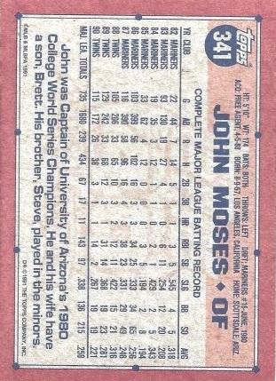 John Moses #341 Prices | 1991 Topps | Baseball Cards