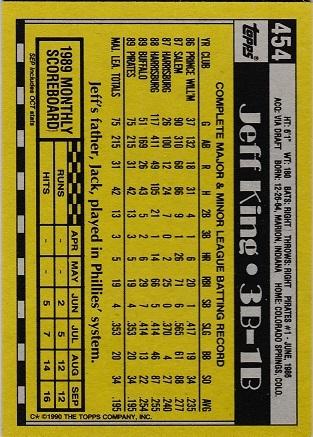 Jeff King #454 Prices | 1990 Topps | Baseball Cards