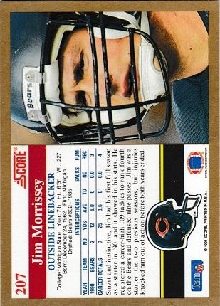 Jim Morrissey #207 Prices [Rookie] | 1991 Score | Football Cards