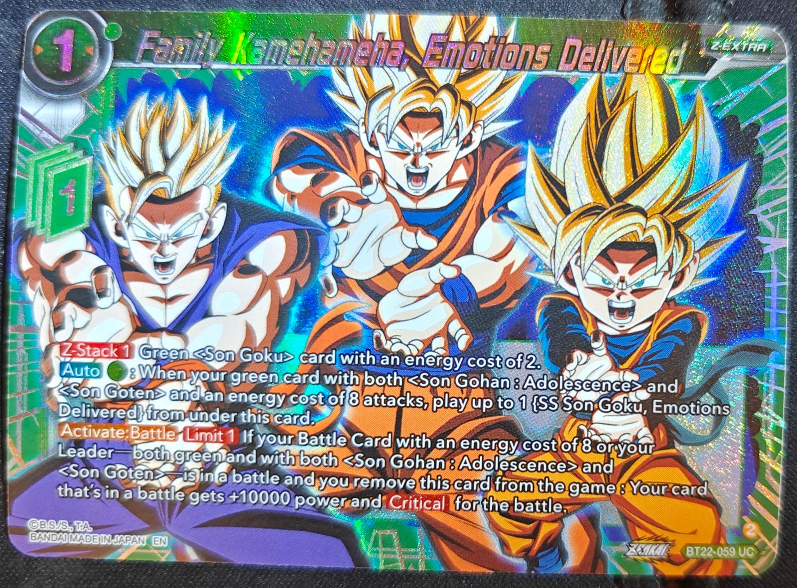 Family Kamehameha, Emotions Delivered [Foil] BT22-059 Prices | Dragon Ball Super Critical Blow ...