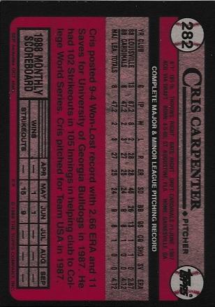 Cris Carpenter #282 Prices [Rookie] | 1989 Topps | Baseball Cards