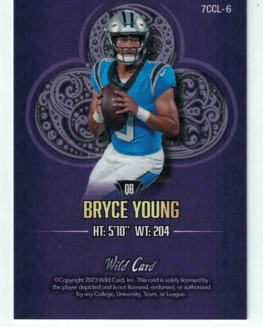 Bryce Young [Silver Left Club Purple] #7CCL-6 Prices | 2023 Wild Card 7 ...