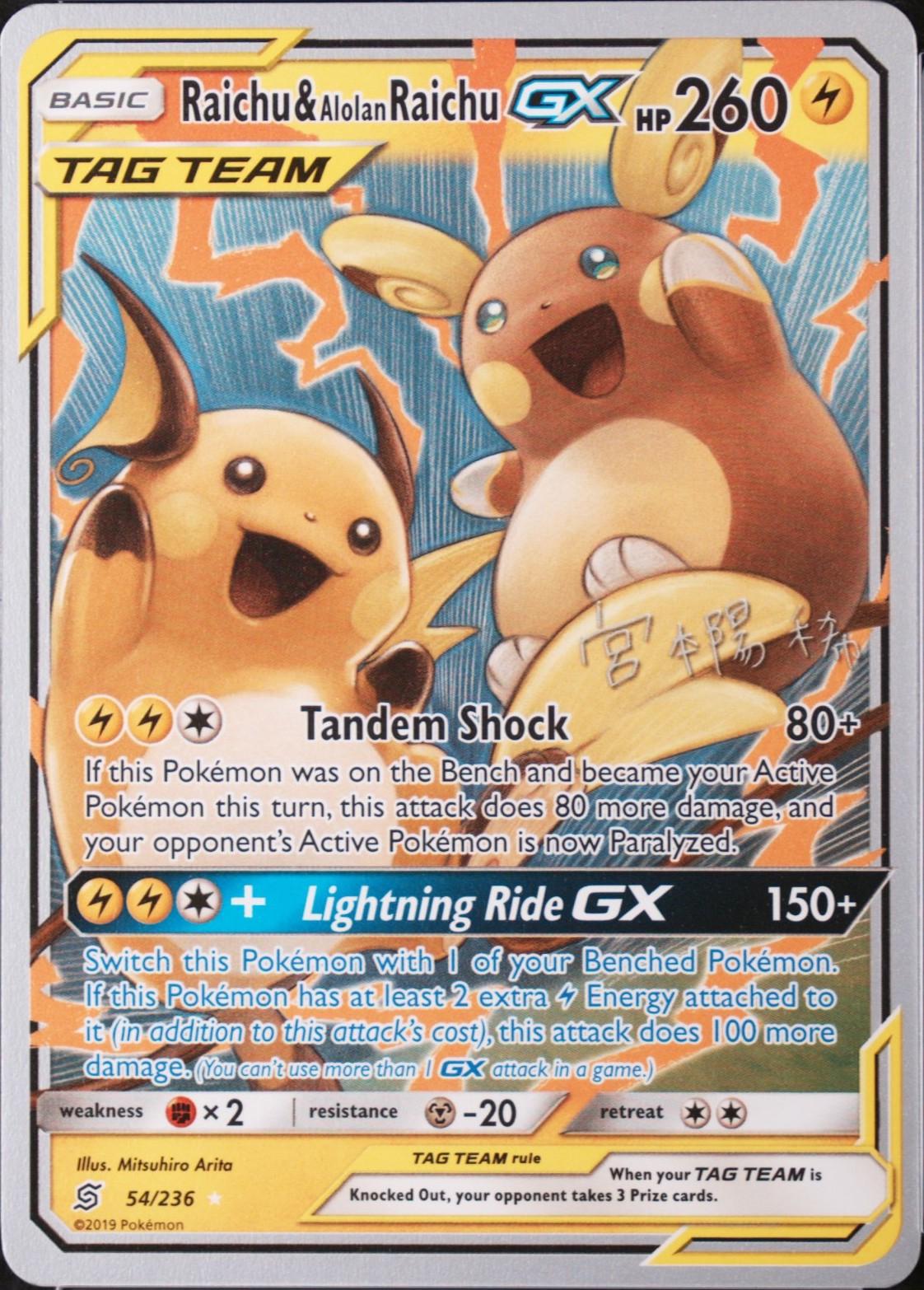 Raichu & Alolan Raichu GX #54 Prices | Pokemon World Championships 2019 ...