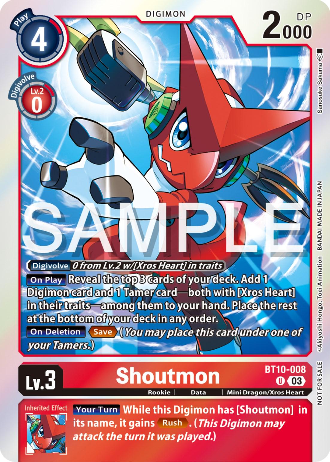 Shoutmon [Winner Foil] #BT10-008 Prices | Digimon Xros Encounter ...