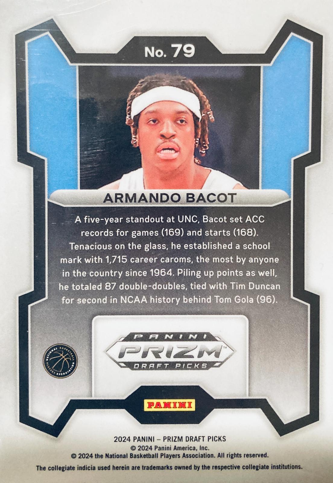 Armando Bacot #79 Prices [Rookie] | 2024 Prizm Draft Picks | Basketball ...