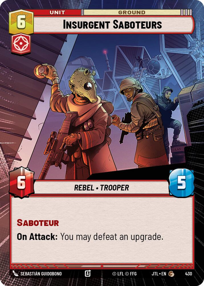 Insurgent Saboteurs [Hyperspace] #430 Prices | Star Wars Unlimited ...