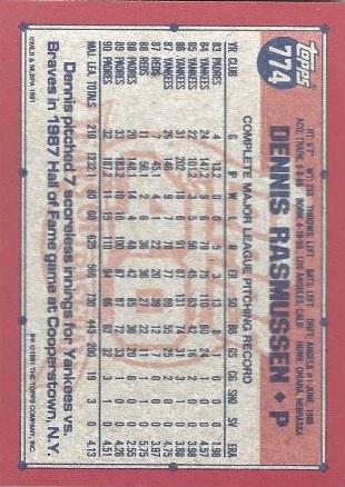 Dennis Rasmussen #774 Prices | 1991 Topps | Baseball Cards