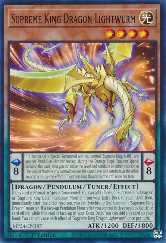 Supreme King Dragon Lightwurm MP24-EN387 Prices | YuGiOh 25th ...
