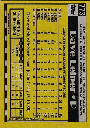 Dave Leiper #773 Prices | 1990 Topps | Baseball Cards