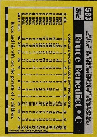 Bruce Benedict #583 Prices | 1990 Topps | Baseball Cards