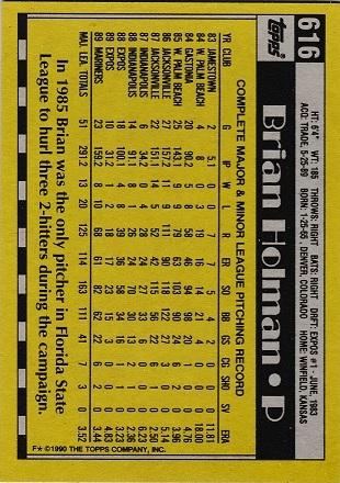 Brian Holman #616 Prices | 1990 Topps | Baseball Cards