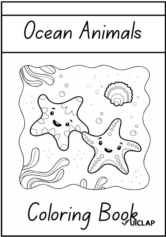 Ocean animals coloring book ⋆ Loja Uiclap