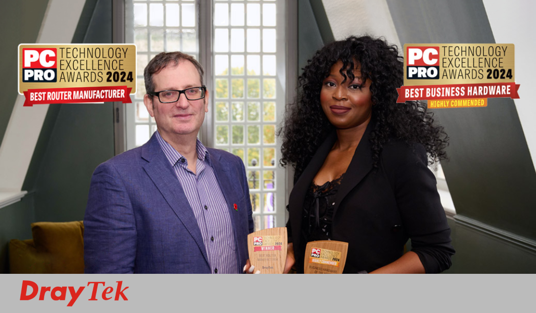DrayTek Wins Best Router Manufacturer at PC Pro Awards 2024