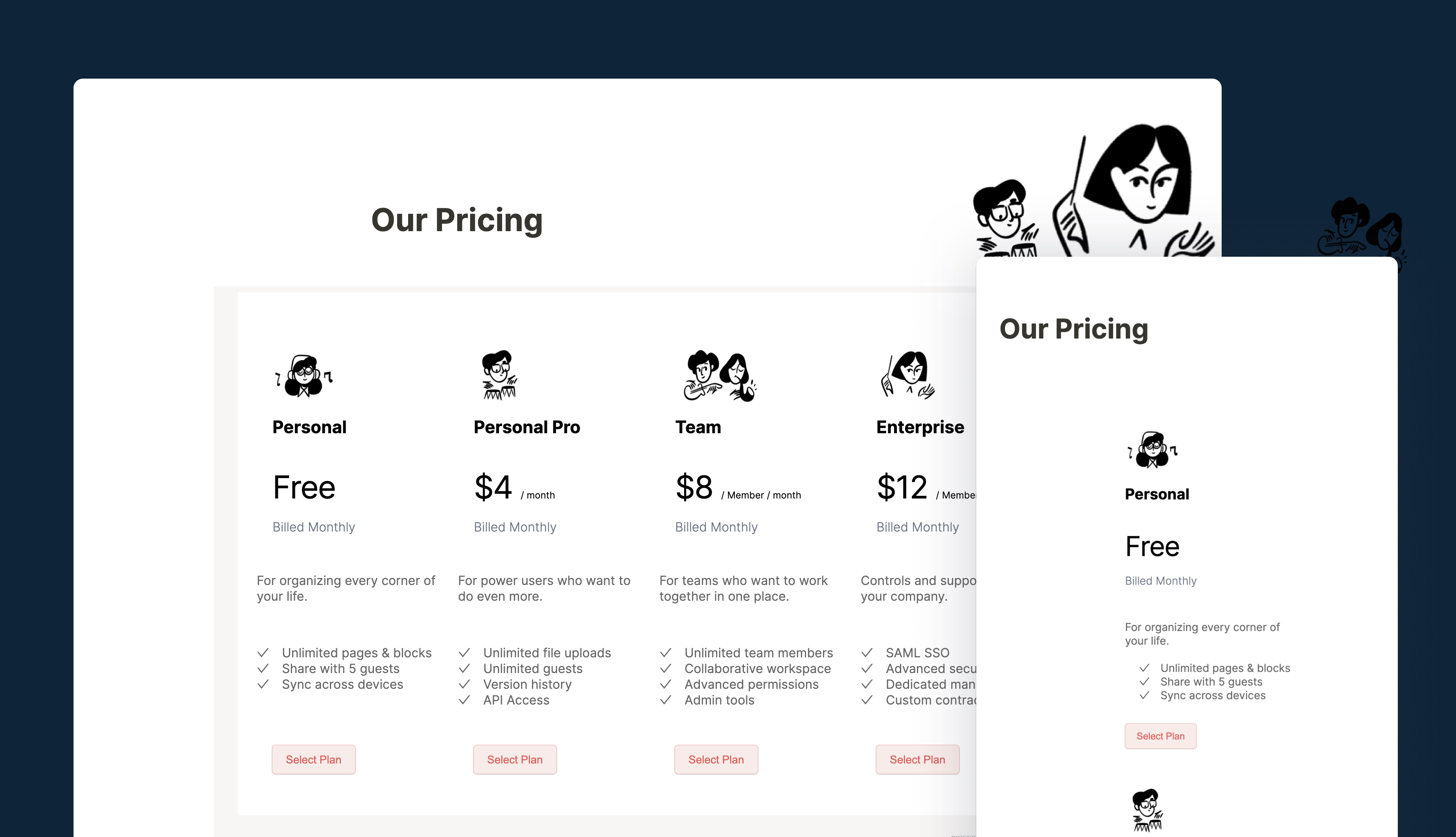Notion For Teams Pricing We Offer Four Different Pricing Plans from Free To Enterprise 