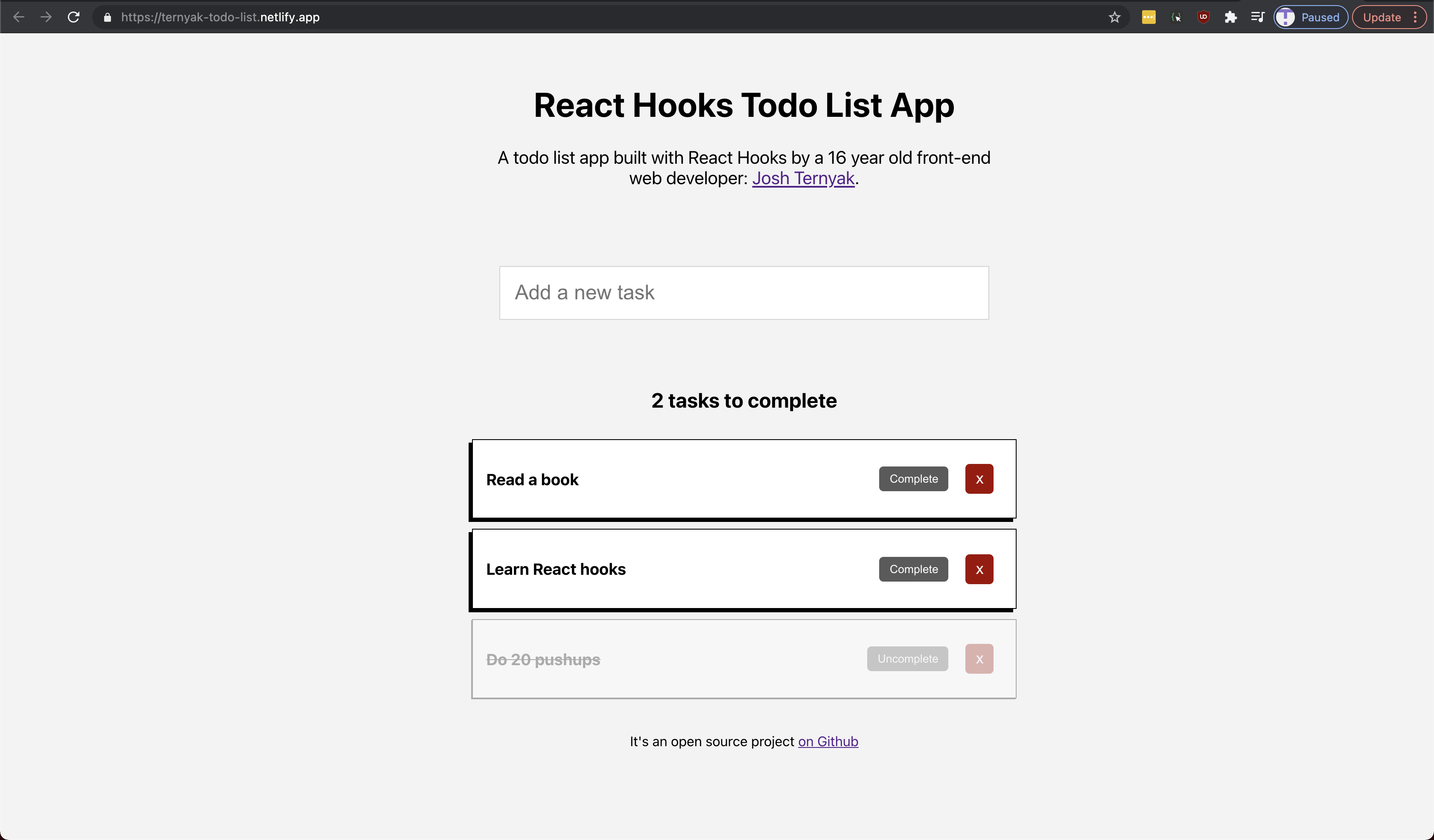 I Built A Todo List App With React Hooks 
