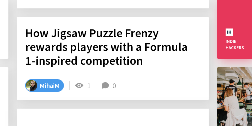 How Jigsaw Puzzle Frenzy rewards players with a Formula 1-inspired competition - Indie Hackers