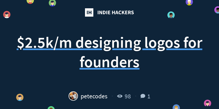 $2.5k/m designing logos for founders - Indie Hackers