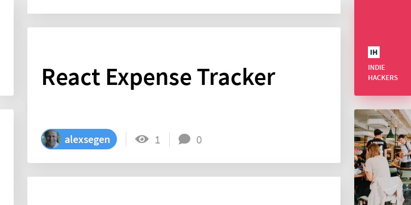 React Expense Tracker - Indie Hackers