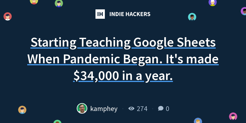 Starting Teaching Google Sheets When Pandemic Began. It's made $34,000 ...