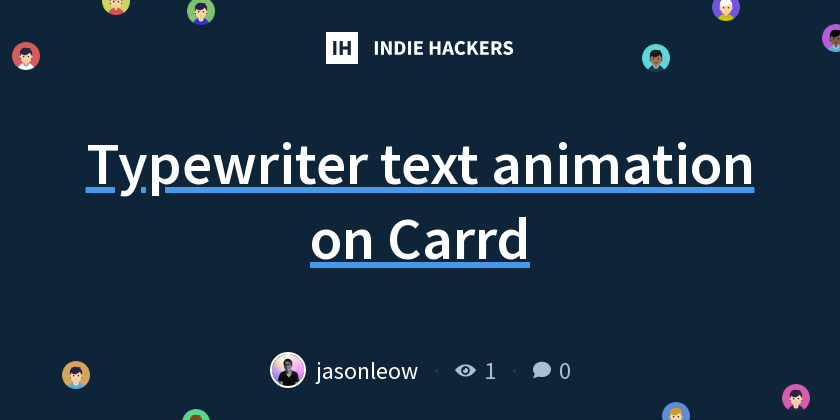 Typewriter text animation on Carrd